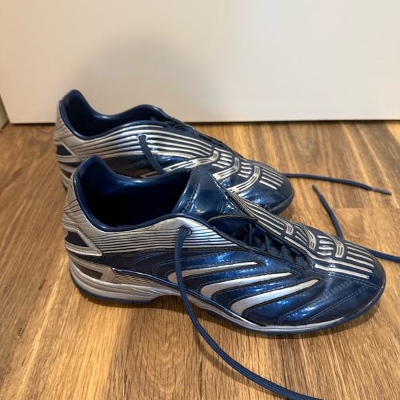 adidas | Shoes | Adidas Mens Blue And Silver Traxion Turf Shoes Size 55 ...